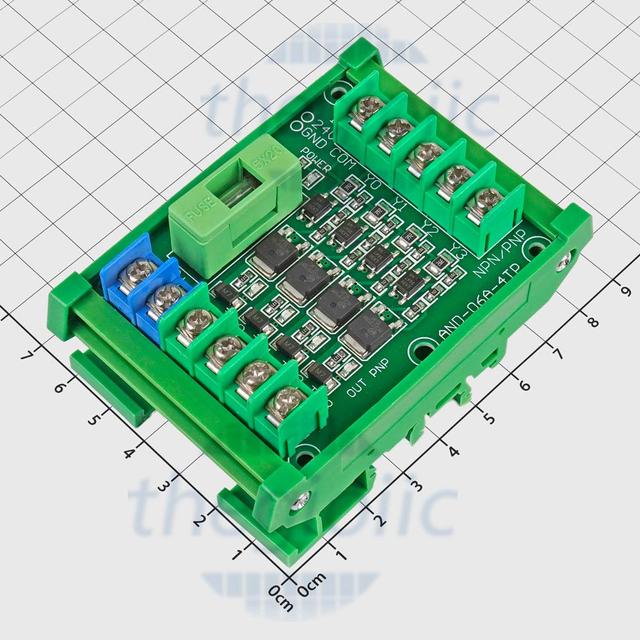 Mạch Mosfet PNP Có Gắn Ray 4 Kênh 24VDC Cho PLC
